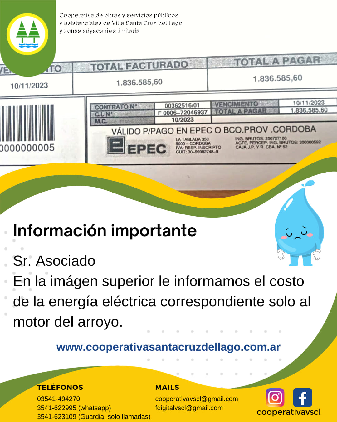 Factura Epec – Cooperativa Santa Cruz del Lago